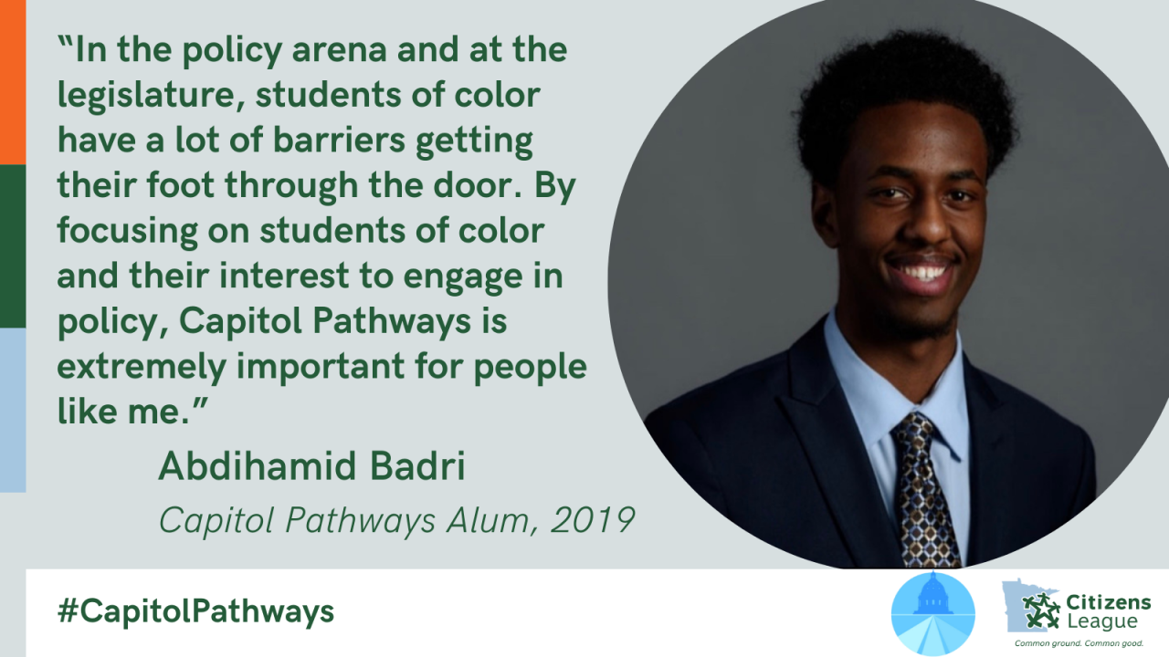Capitol Pathways Spotlight: Abdihamid Badri, 2019 Alum - Citizens League
