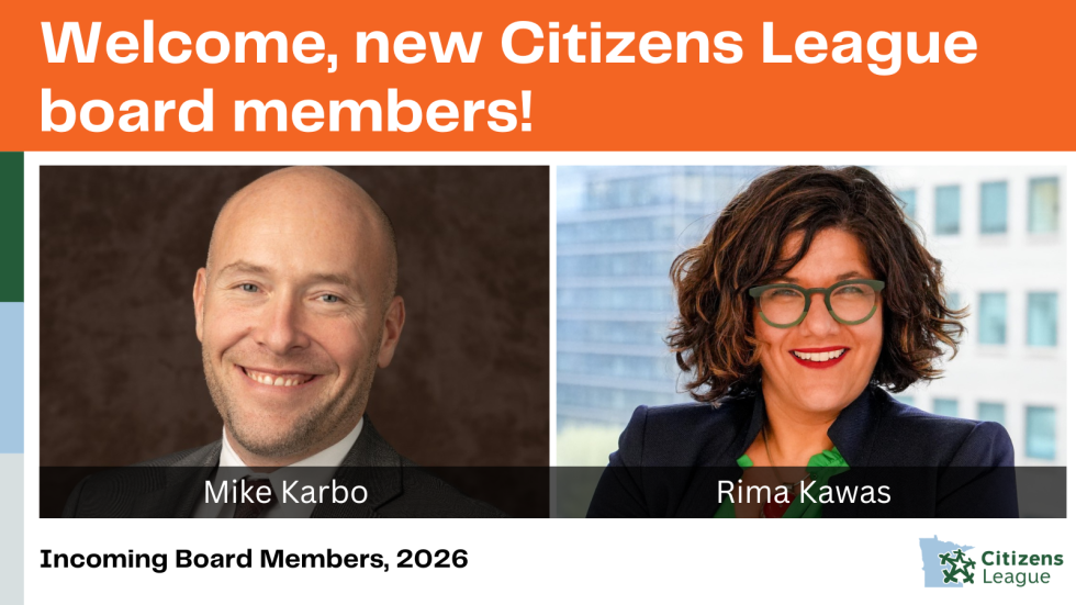 Welcome, new 2026 board members! - Citizens League